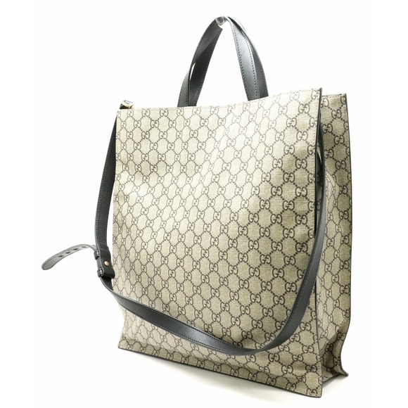 Gucci | Bags | Gucci Tan Tote Snake Gg Khaki Supreme Bag 2way Leather ...